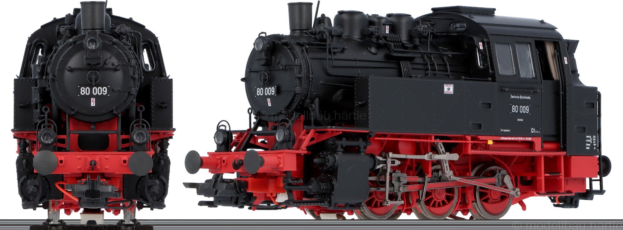 ESU 31653 H0 - Dampflok, H0, BR80, 80 009 DR, Schwarz, Ep IV, LokSound, Doppelraucherzeuger ...