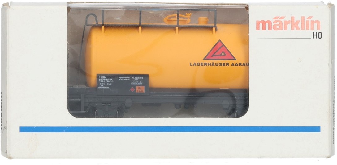 "Märklin 4441.916 H0 - Ketelwagon ''Lagerhäuser Aarau SBB";Ketelwagon ''Lagerhäuser Aarau SBB ...