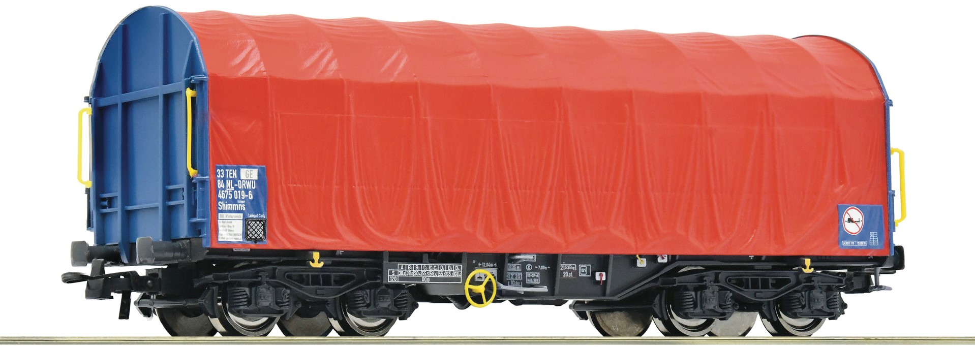 Roco 6600085 H0 - Sliding tarpaulin wagon, Schuifzeilwagen, type Shimmns, OnRail. ETS Modelspoor