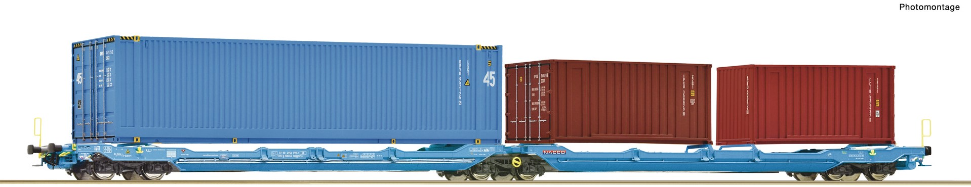 Roco 6600036 H0 - Dubbele draagwagen T3000e 'Nacco' ETS Modelspoor